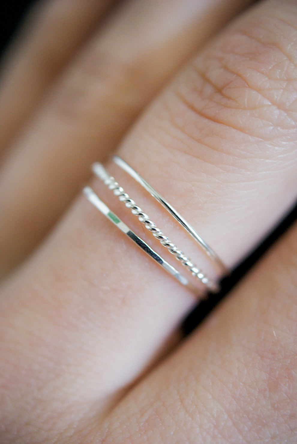 Twist Set of 3 Stacking Rings, Sterling Silver – Hannah Naomi Jewelry