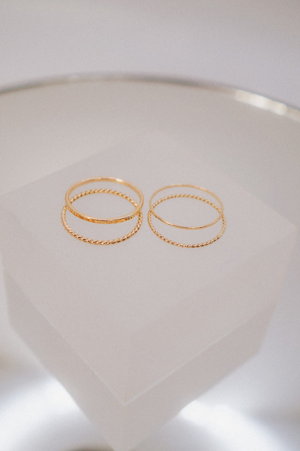 Twist Set of 2 Stacking Rings, 14K Gold Fill – Hannah Naomi Jewelry