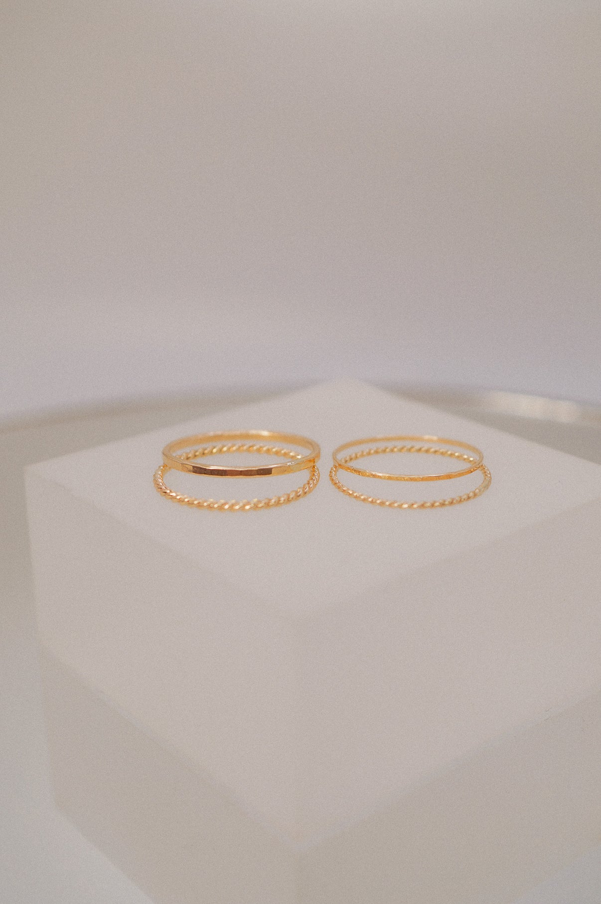 Twist Set of 2 Stacking Rings, 14K Gold Fill – Hannah Naomi Jewelry