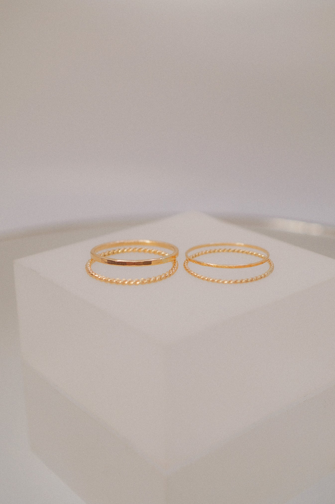 Twist Set of 2 Stacking Rings, 14K Gold Fill – Hannah Naomi Jewelry