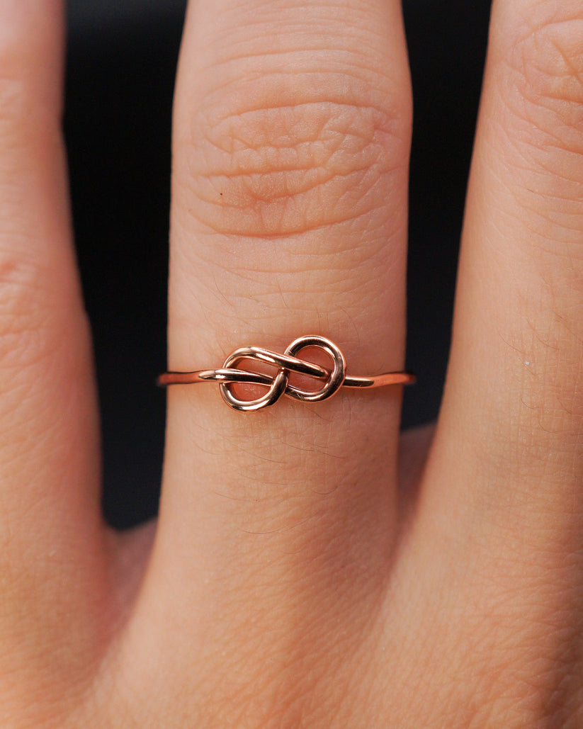 Infinity Knot Ring, Solid 14K Rose Gold – Hannah Naomi Jewelry
