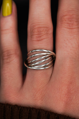 Thin Interlocking Set of 6 Rings, Sterling Silver – Hannah Naomi Jewelry