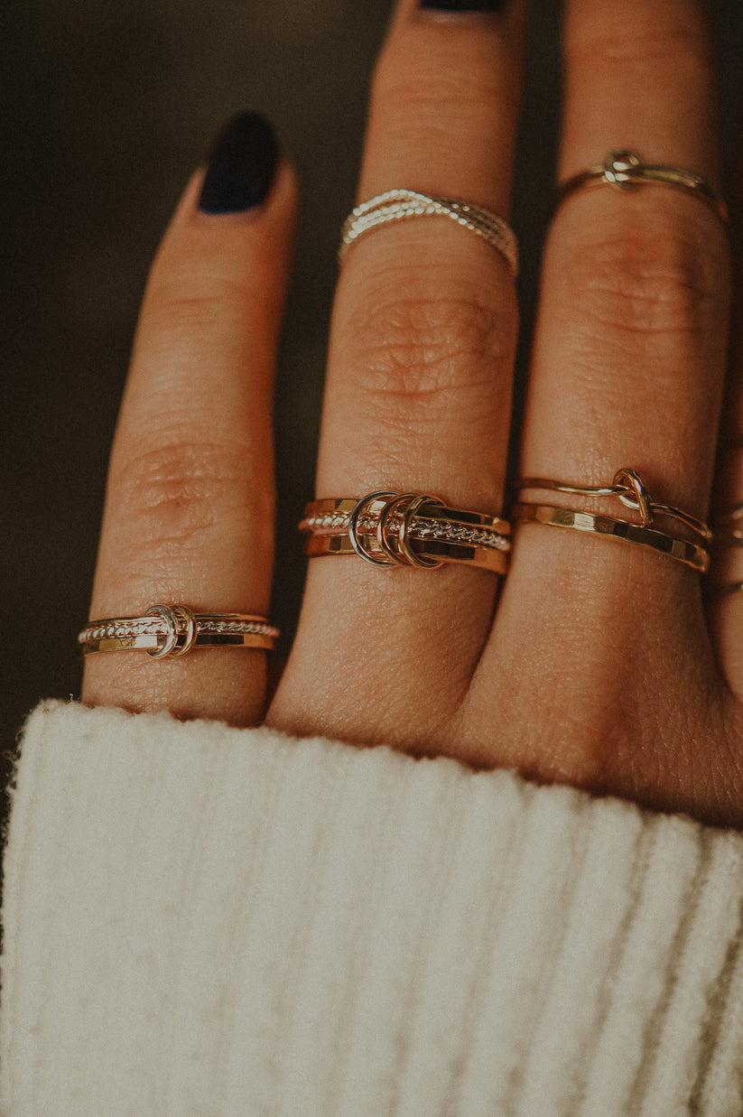 Duo Link Ring, Mixed Metals – Hannah Naomi Jewelry