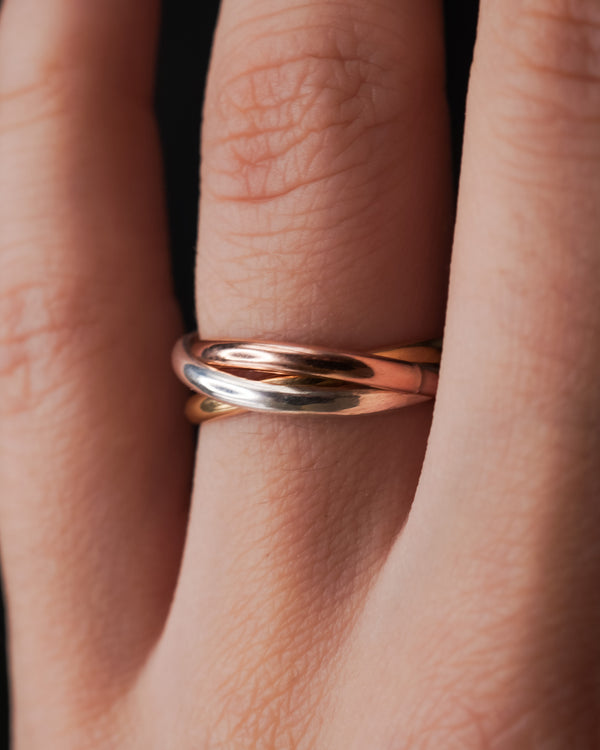 Thick Interlocking Set of 3 Rings, Mixed Metals – Hannah Naomi Jewelry