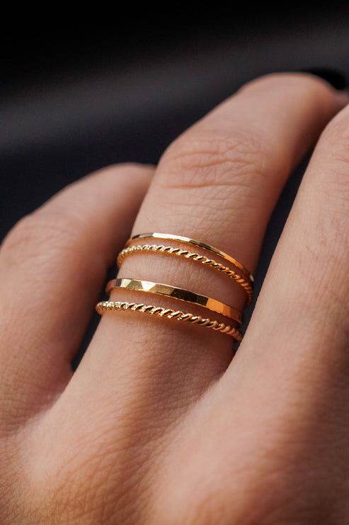 Twist Set of 2 Stacking Rings, 14K Gold Fill – Hannah Naomi Jewelry