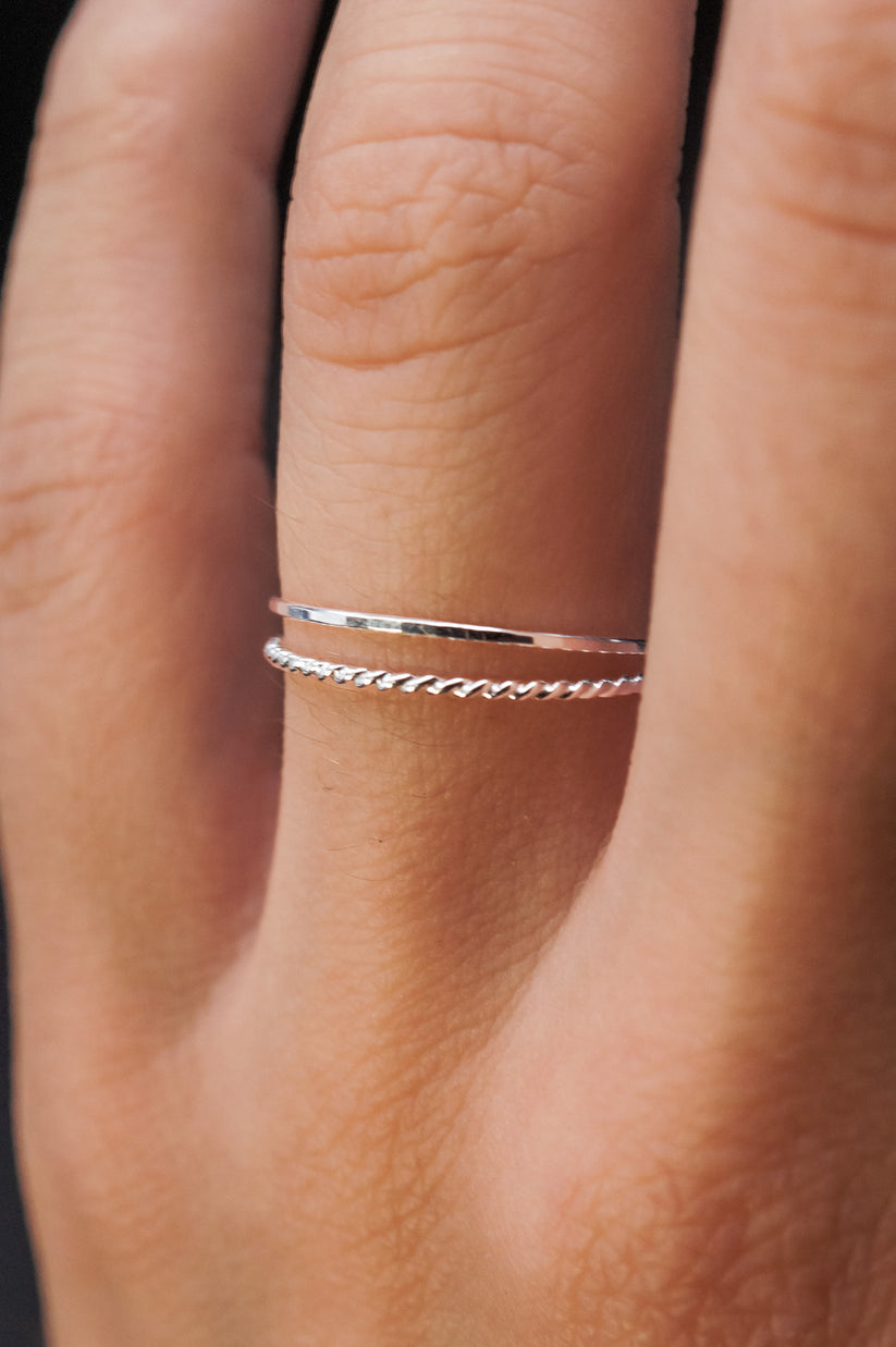 Twist Set of 2 Stacking Rings, Sterling Silver – Hannah Naomi Jewelry